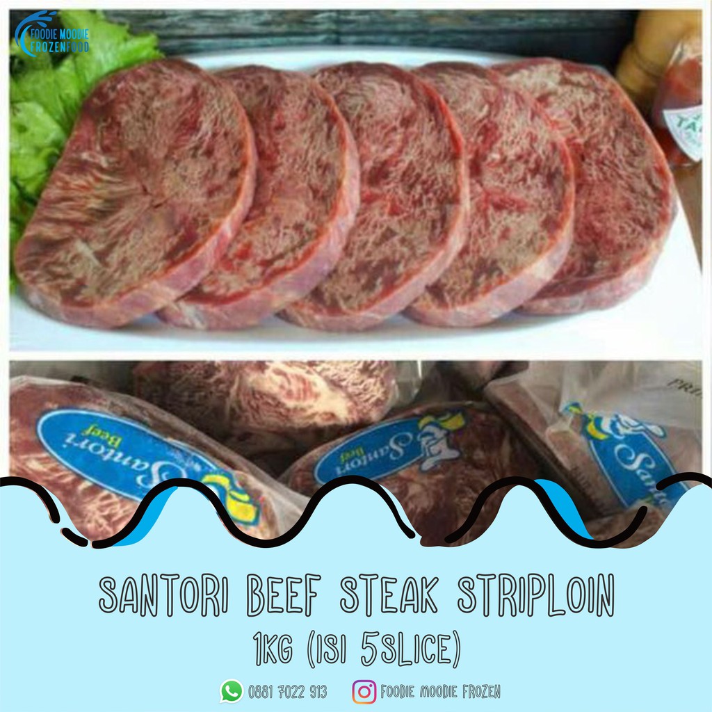 Jual Santori beef steak blue label striploin 1kg | Shopee Indonesia