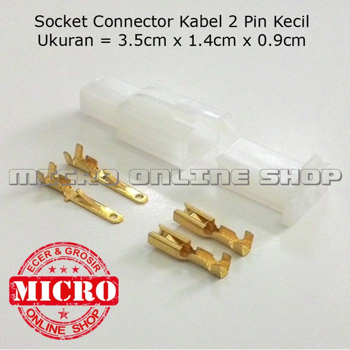 Jual BAYAR DI TEMPAT Socket 2 Pin Kecil + Skun / Soket Motor / Konektor ...