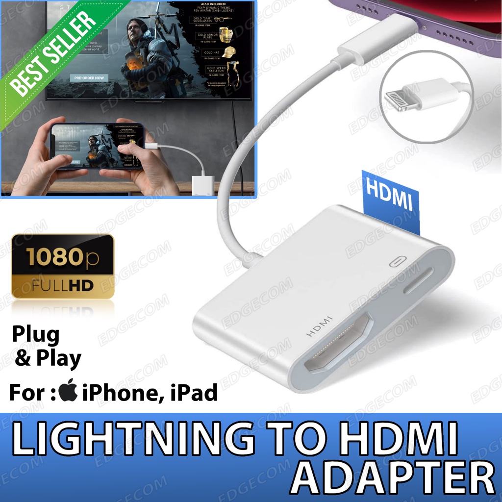 Jual lightning to HDMI adapter Digital AV / lightning to TV mirroring ...