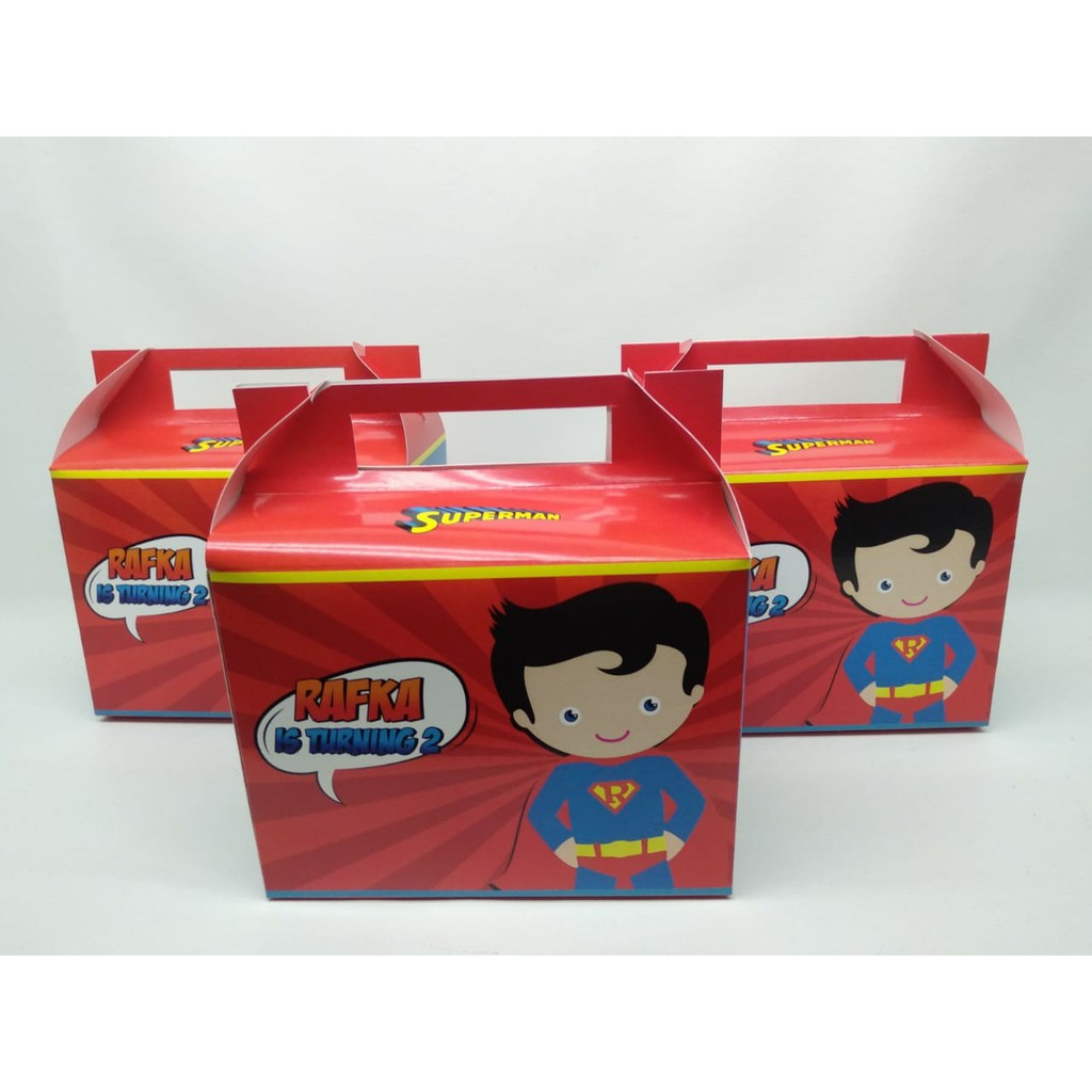 Jual Snack Box / Wadah Snack Custom Tema Superman | Shopee Indonesia
