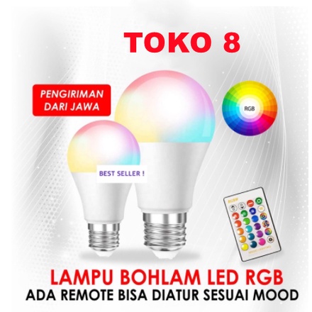 Jual LAMPU BOHLAM 7W LED RGB BERUBAH WARNA REMOTE CONTROL ORIGINAL ...