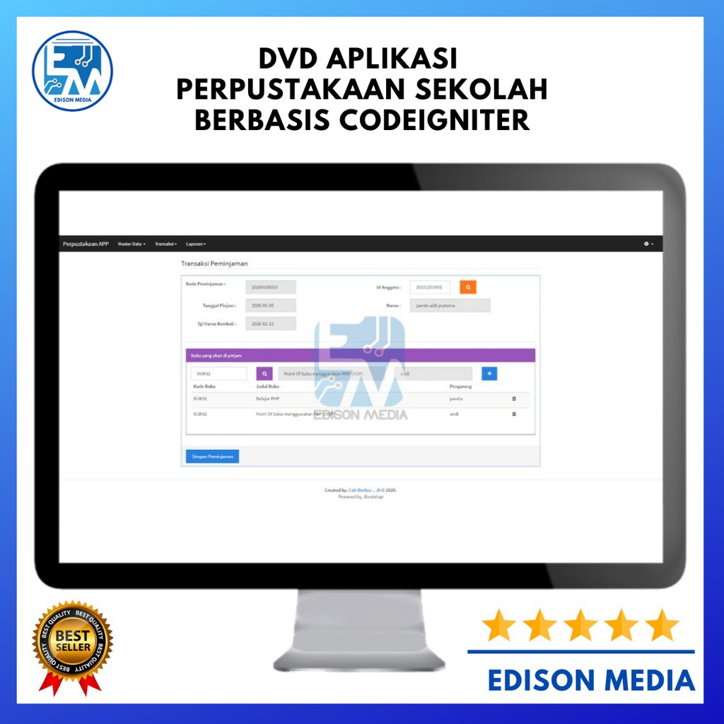 Jual DVD Aplikasi Perpustakaan Sekolah Berbasis Codeigniter | Shopee Indonesia