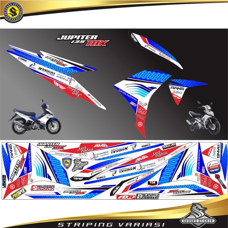 Jual SETIKER STRIPING MOTOR JUPITER MX 135 NEW MOTIF MANDALIKA VARIASI STIKER POLET RACING BUAT ...