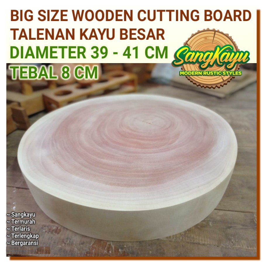 Jual SangKayu Talenan Besar Tebal Kayu 39-41-8 cm Talenan Daging Big ...