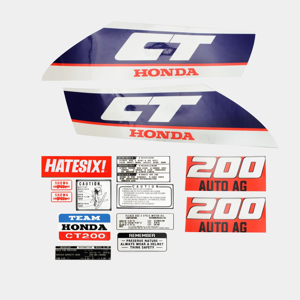 Jual Sticker Decal Tempelan Honda CT200 Auto AG 1985 Hatesix | Shopee ...