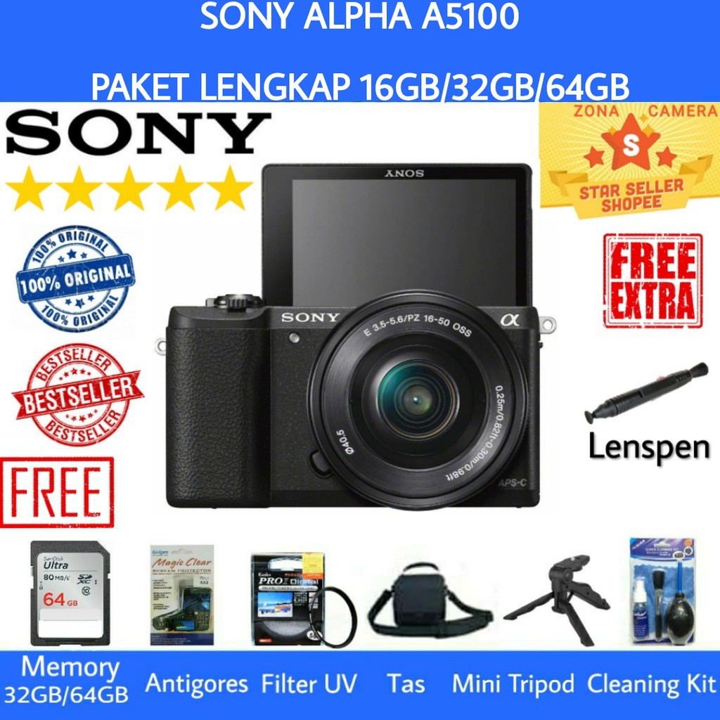Jual SONY ALPHA A5100 / SONY A5100 KIT 16-50MM / SONY 5100 WIFI - PAKET ...
