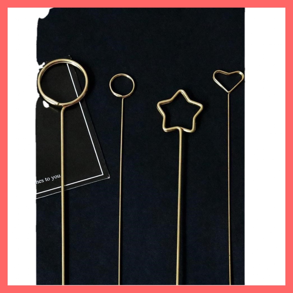 Jual GOLD STICK CARD ECERAN PCS STICK BUNGA BENTUK LOVE ATAU BULAT ...