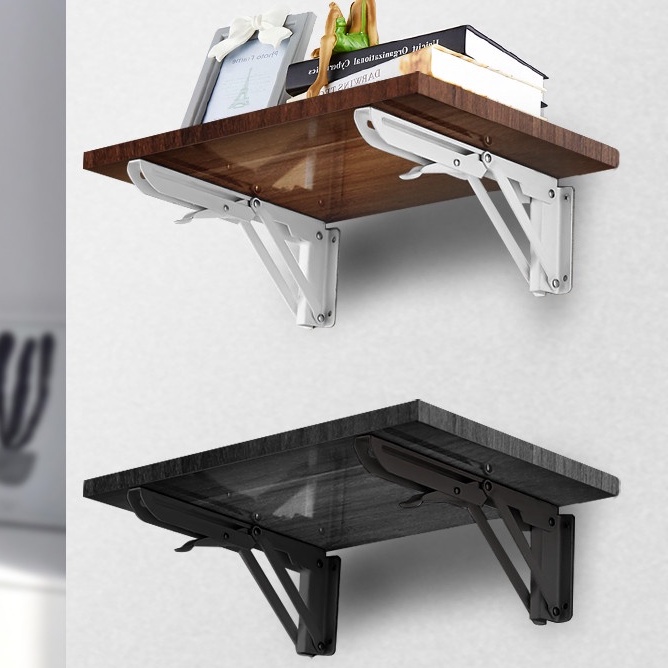 Jual HITAM DAN COKELAT Meja Bracket Lipat Tembok (60x40Cm) Tempel ...