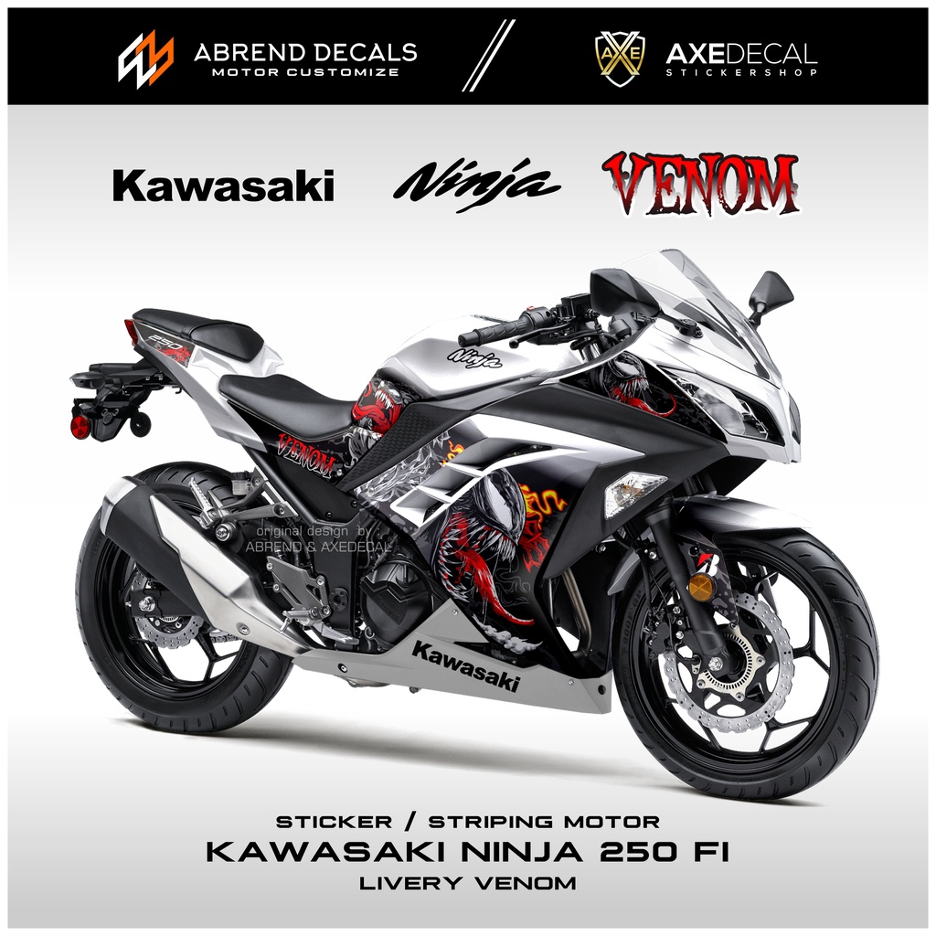 Jual Decal Striping Ninja 250 Fi Venom / Stiker Motor Kawasaki Ninja FI ...