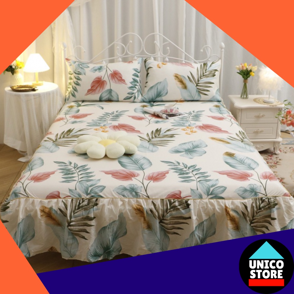 Jual [TERBAIK] Sprei Rumbai Sprei Sarung Bantal Bed Cover Bedskirt ...