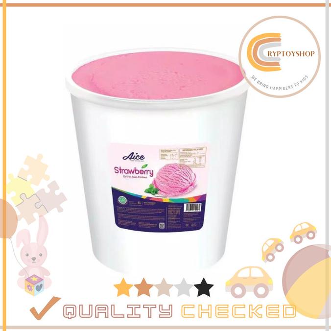 Jual AICE ICE CREAM STRAWBERRY STROBERI ES KRIM BUCKET EMBER 8L ...
