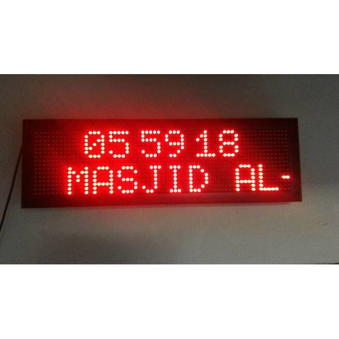 Jual jam jadwal sholat jeda iqomah led runing text masjid digital ...