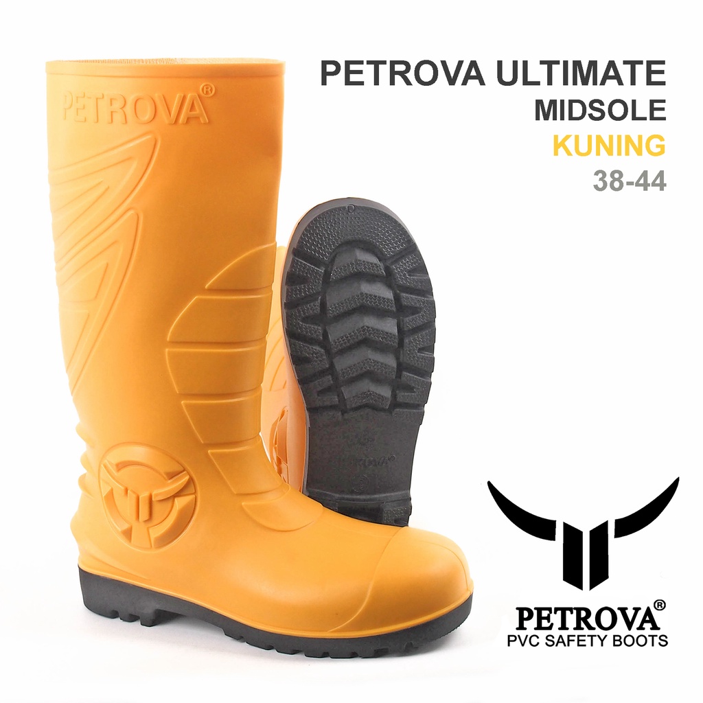 Jual Petrova - Sepatu Boots Ultimate MidSole Size 40 - PVC Steel Toe ...