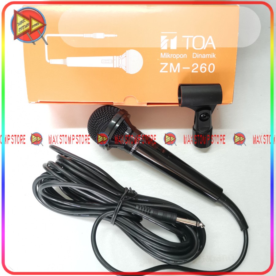 Jual Mic Dynamic Microphone TOA ZM-260 Mic Imam Kabel Tangan Black ...