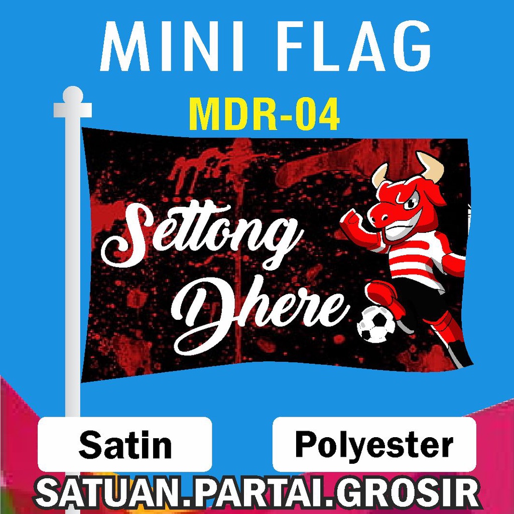 Jual CETAK MINI FLAG MADURA UNITED TERBARU/BENDERA MINI MOTIF MADURA ...