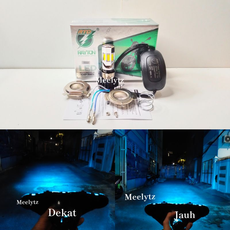 Jual Lampu utama Led RTD 6 sisi M02E socket H6 H4 Hs1 35watt Ice Blue ...