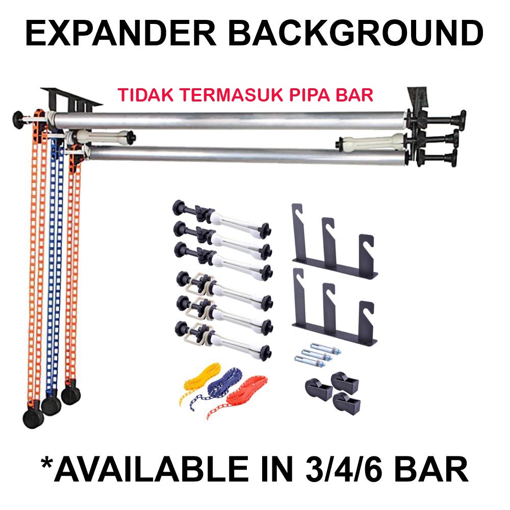 Jual Expander 2,3,4,6 set Background Bar Manual Stand paper Layar ...