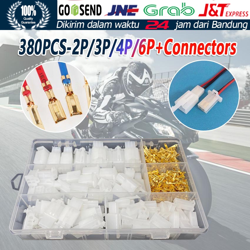 Jual 380PCS Plug Konektor Terminal Kuningan Kabel Listrik Male Female 2 ...