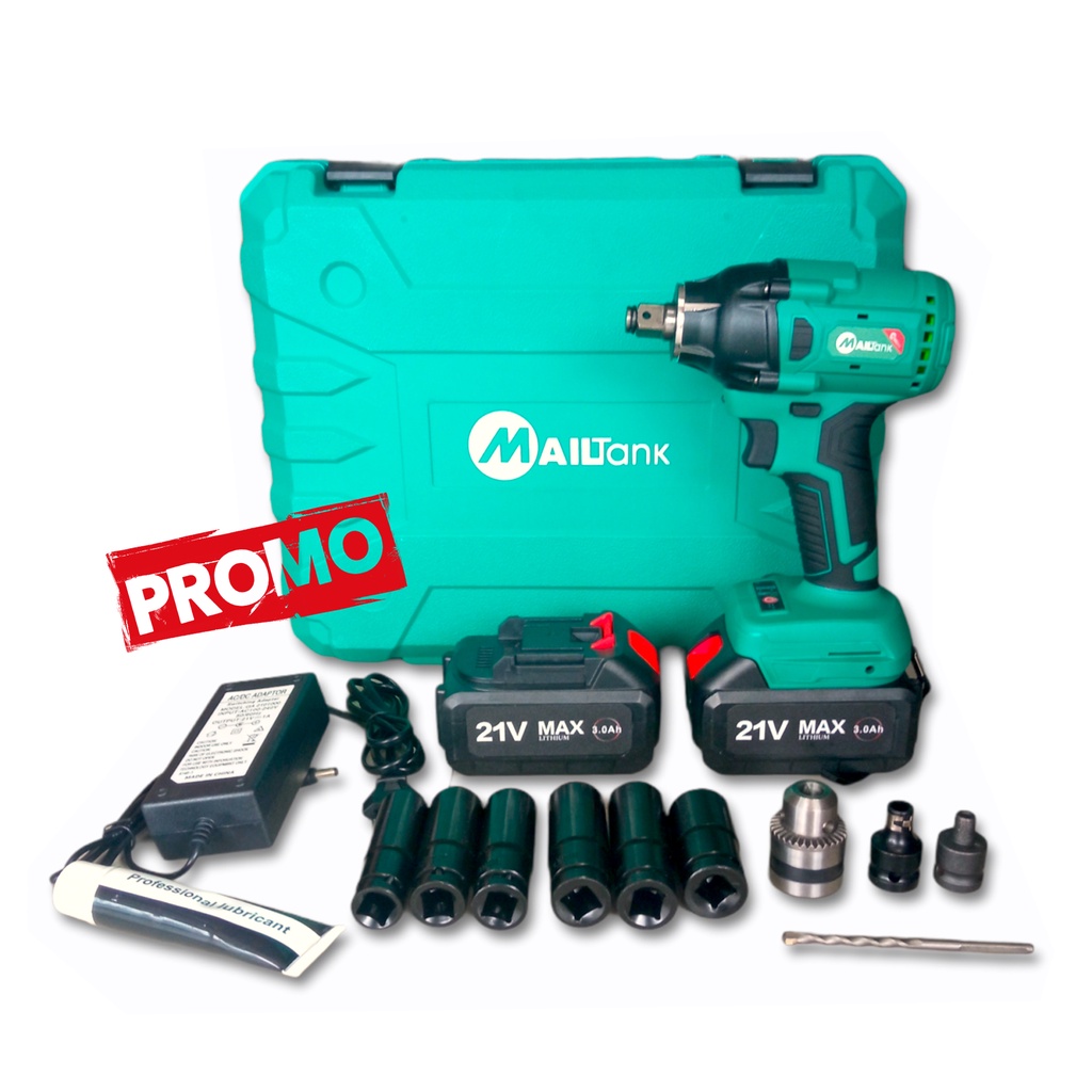 Jual NEW MAILTANK MESIN IMPACT WRENCH PEMBUKA BAUT MUR CORDLESS IMPACT 21v SH 219 MESIN IMPEK 2 BATRE Shopee Indonesia