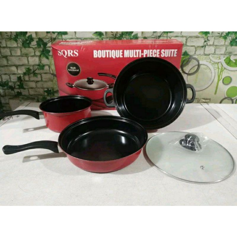 Jual Teflon set warna 3 in 1 anti lengket / panci set 3 warna serbaguna ...