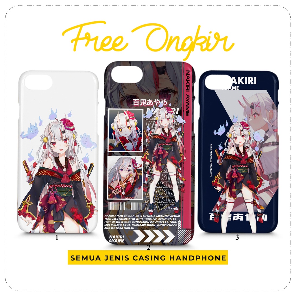 Jual Case Hololive Nakiri Ayame Custom Casing HP All Type Vtuber JP ...
