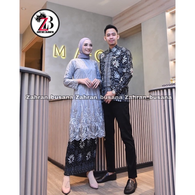 Jual (REALPICT)Set Kebaya Tunik Couple Kemeja Batik Pria Lengan Panjang ...