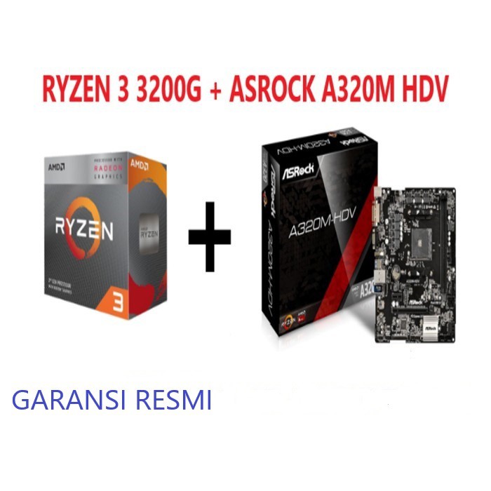Jual Paket Processor AMD Ryzen 3-3200G BOX + MB Asrock A320M-HDV ...