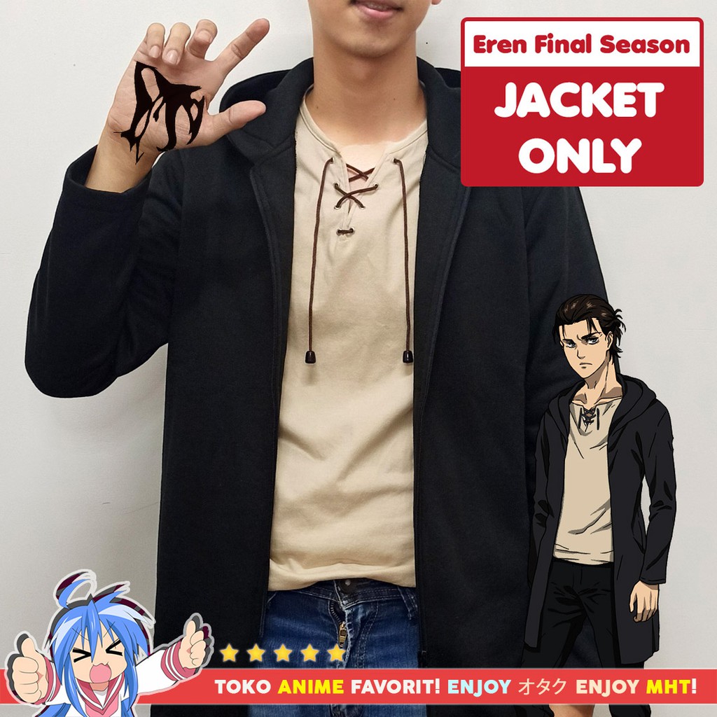 Jual Jaket Hoodie AOT Attack On Titan Eren Yeager Final Season ...