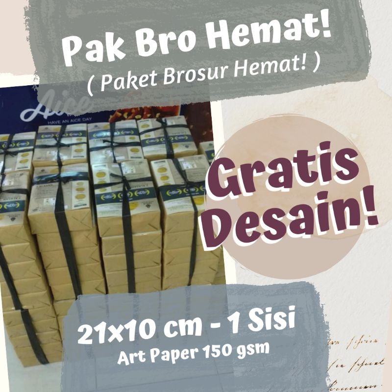 Jual Paket Brosur Hemat - 21x10 cm 1 Sisi / 2 Sisi Art Paper 150 gsm ...
