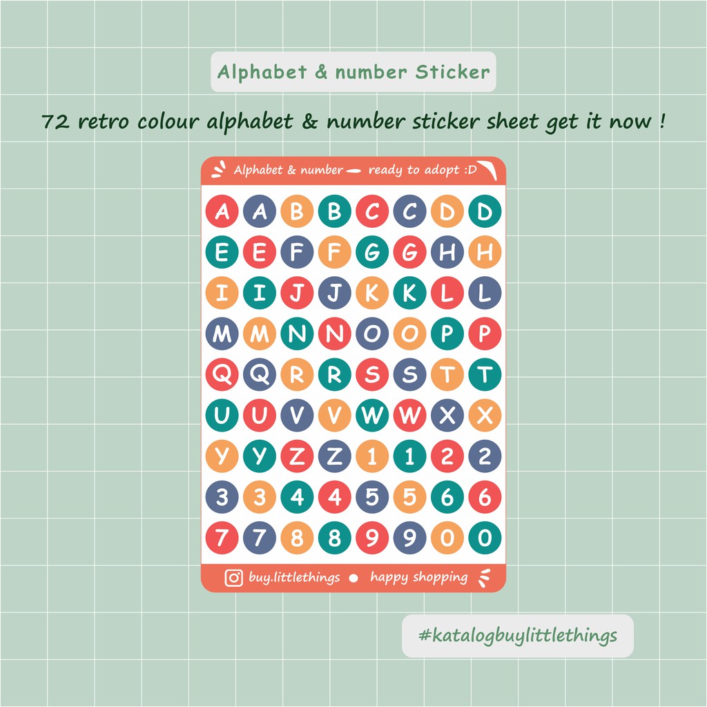 Jual Stickers / Alphabet & number stickers retro edition | Shopee Indonesia