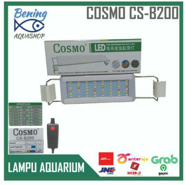 Jual Lampu LED Cosmo CS-B200 10 Watt Aquarium 20-30cm (17cm) | Shopee ...