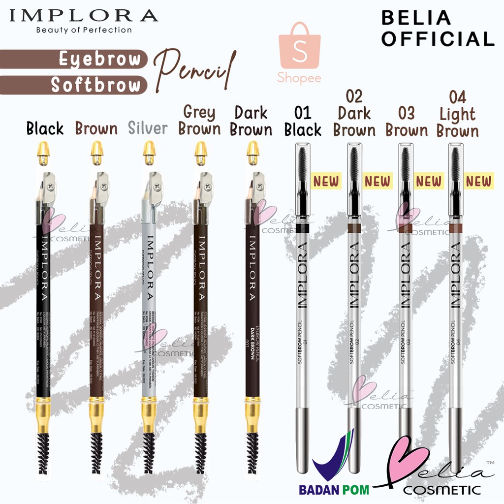 Jual BELIA Implora (️BPOM) Pensil Alis 2.5 gram ( soft eyebrow pencil ...
