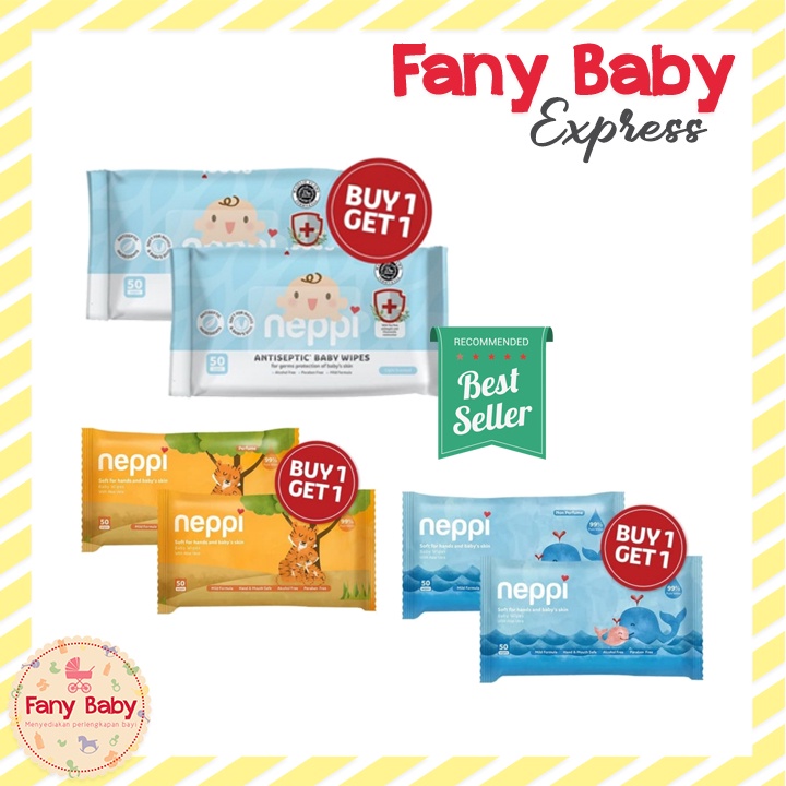Jual NEPPI TISSUE BASAH WIPES BUY 1 GET 1 - 50'S [BEST SELLER] | Shopee ...