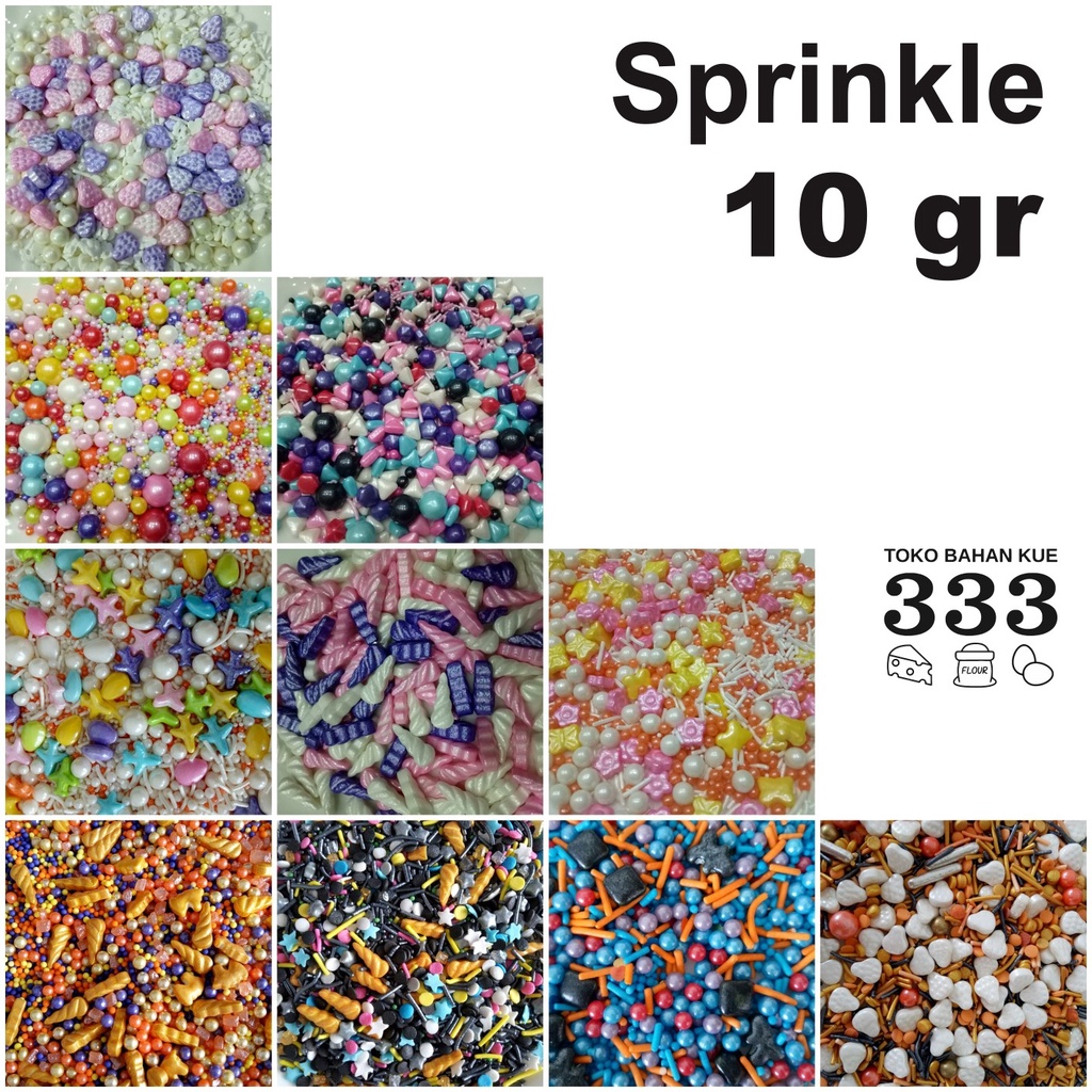 Jual [part 2] aneka sprinkle /springkel/ gula edible / hiasan kue (10gr ...