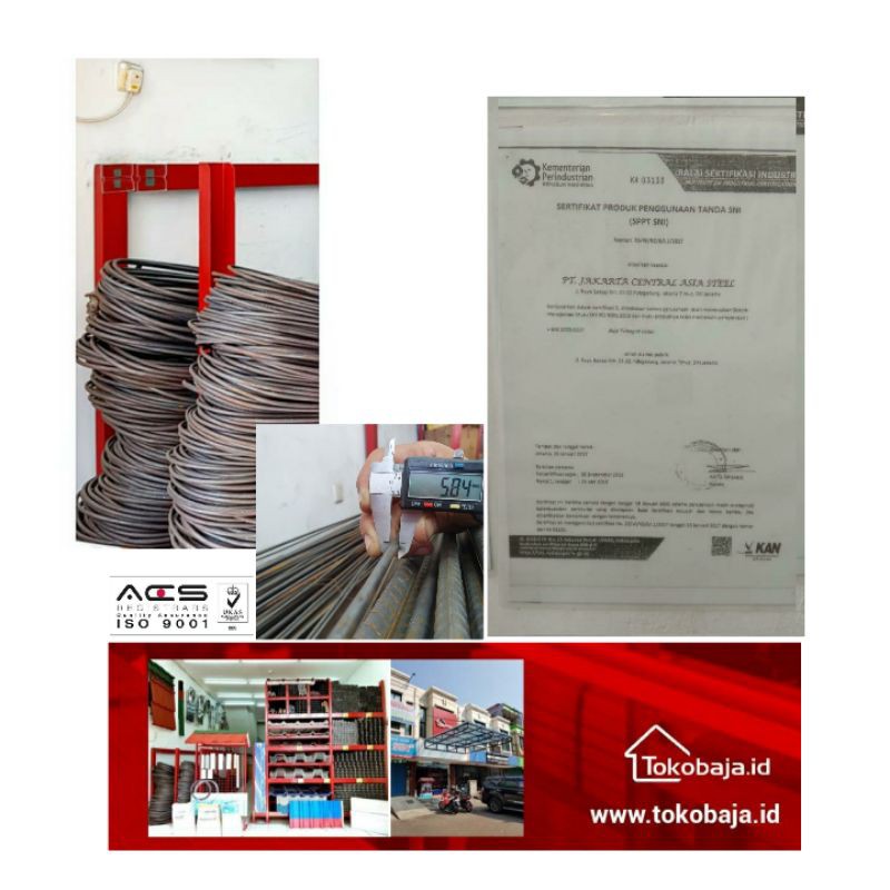 Jual besi polos beton 6mm full sni bersertifikat tertera | Shopee Indonesia
