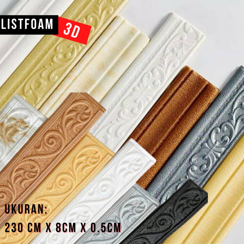 Jual COD Wall Border List / Wallborder Foam 3D TEBAL/Walpaper List Foam ...