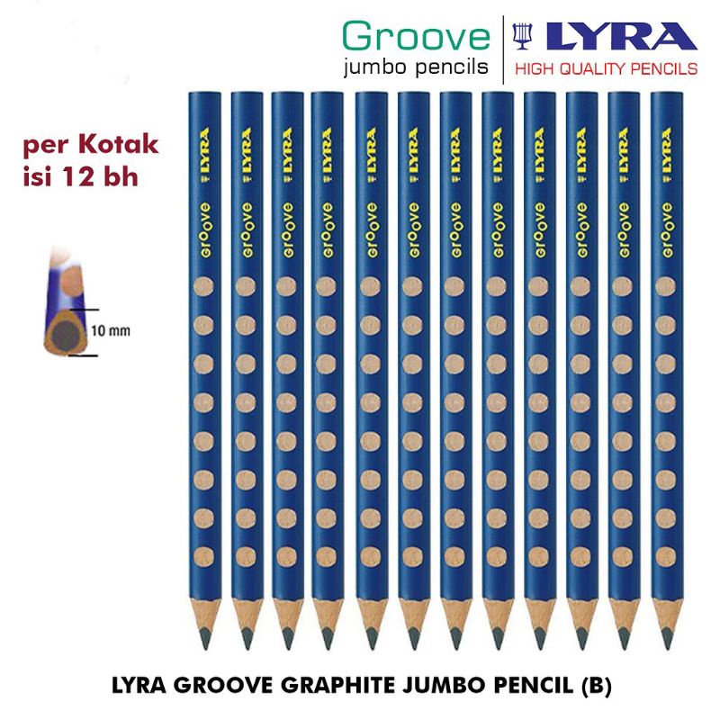 Jual LYRA GROOVE JUMBO SLIM TRIANGULAR PENCIL PENSIL SEGITIGA BELAJAR ...
