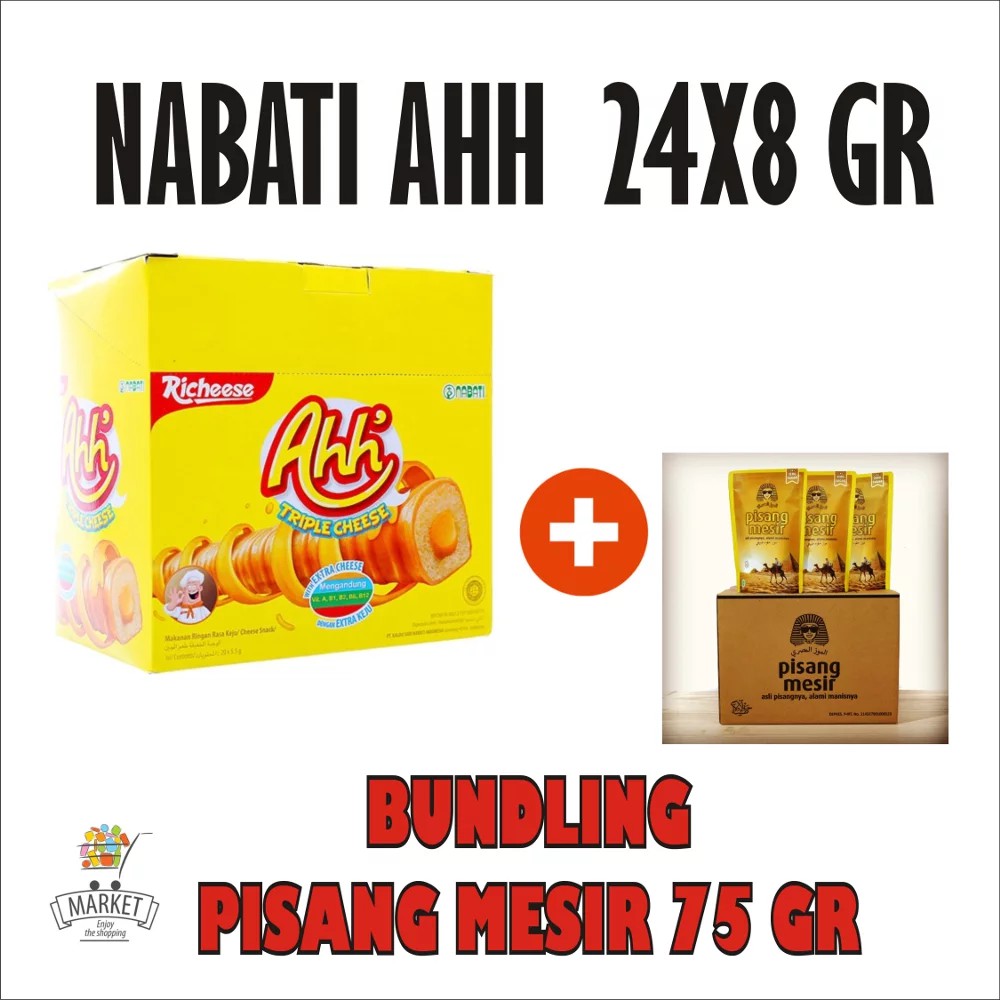 Jual Bundling Nabati Ahh 24x8 Gram Plus Pisang Mesir 75 Gram | Shopee ...