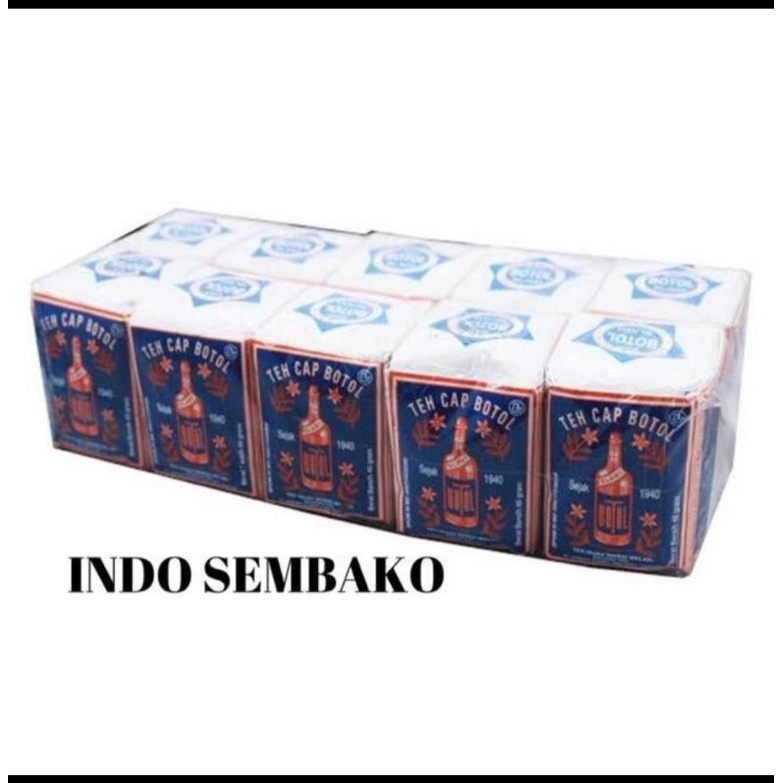 Jual teh cap botol biru / hijau 10 x 40 gram | Shopee Indonesia