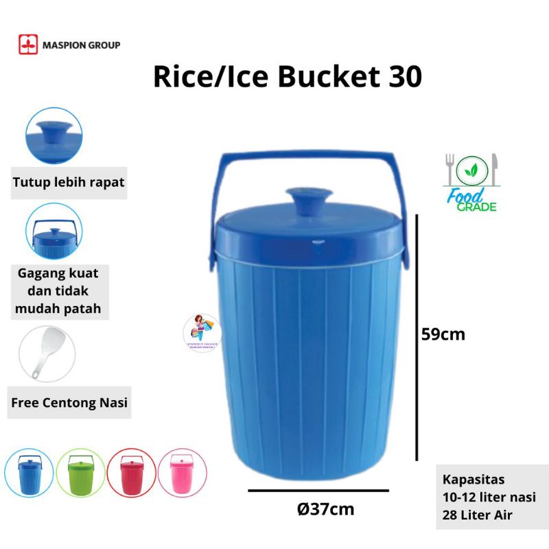 Jual Termos Es Nasi Maspion 30 / Ice Rice Bucket ukuran 30 Maspion ...