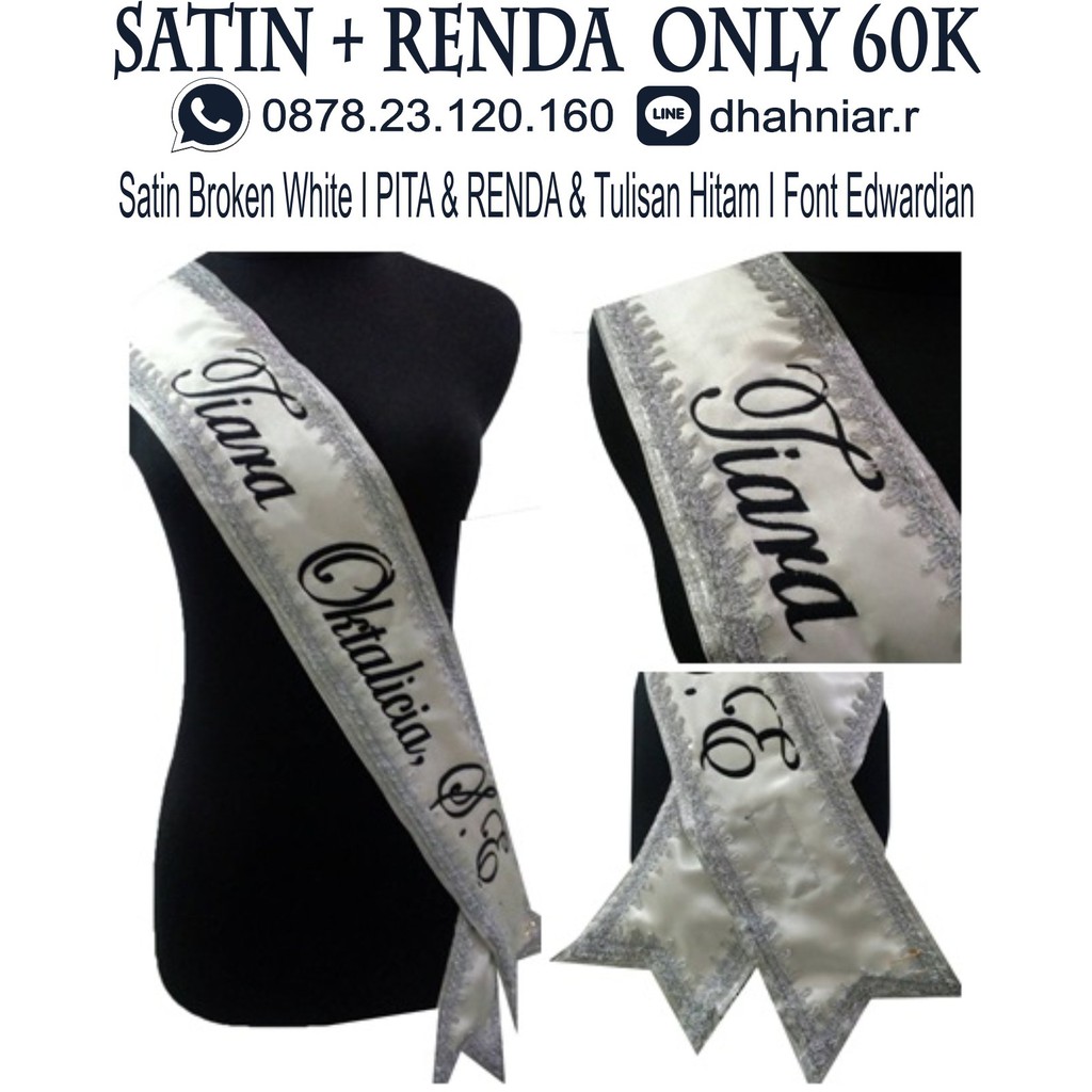 Jual Selempang wisuda satin + RENDA dalam full bordir | Shopee Indonesia