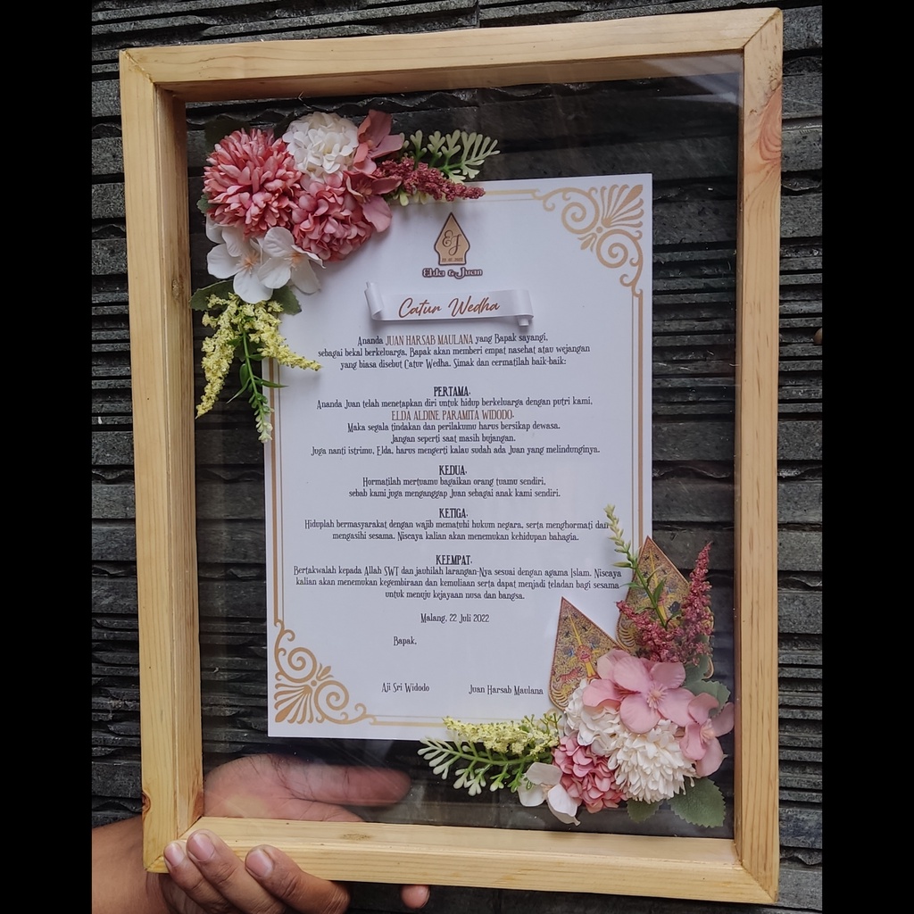 Jual Catur Wedha/Catur Weda/Nasihat Pernikahan Midodareni Pigura ...