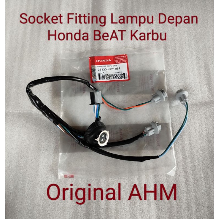 Jual Socket Fitting Lampu Depan Honda BeAT Karbu Ori AHM 33130KVY961 ...