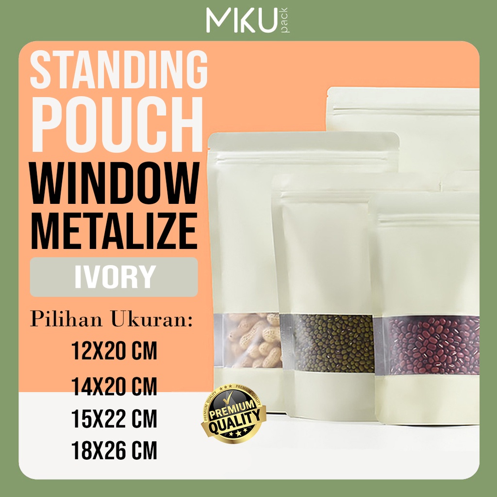 Jual MIKUPACK Satuan Standing Pouch Window Matte Metalize Plastik Klip ...