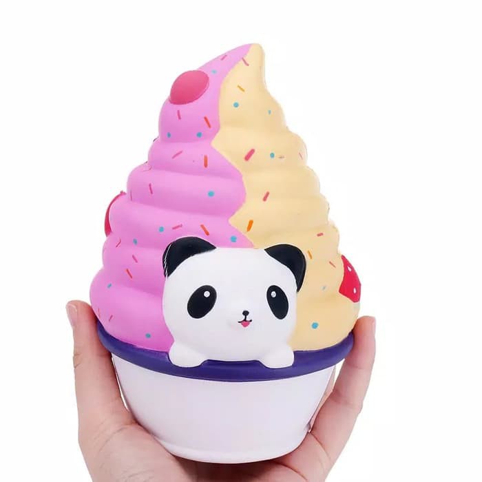 Jual Squishy Es Krim Muka Panda Squishy Ice Cream Panda | Shopee Indonesia