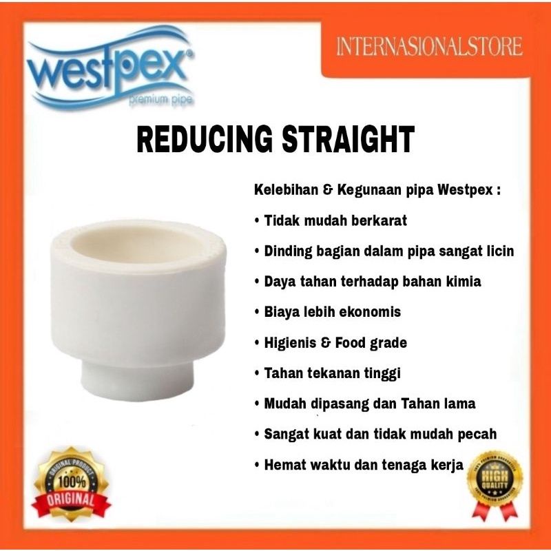 Jual Fitting pipa PPR Westpex Reducing Straight Socket S50-20 | Shopee ...