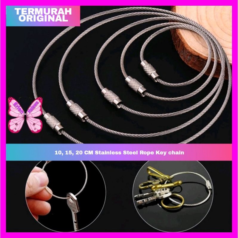Jual ERIENHALAWA - Tali Besi Carabiner Metal Stainless Steel Wire Rope ...