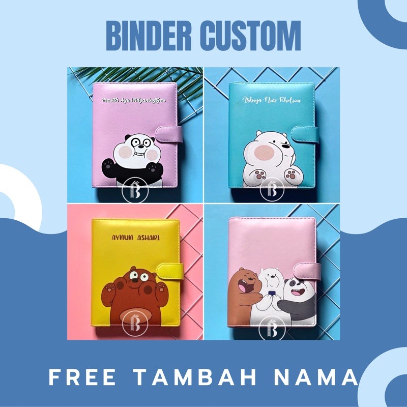 Jual Binder CUSTOM We Bare Bears FREE Tambah nama multiring 20ring A5 ...