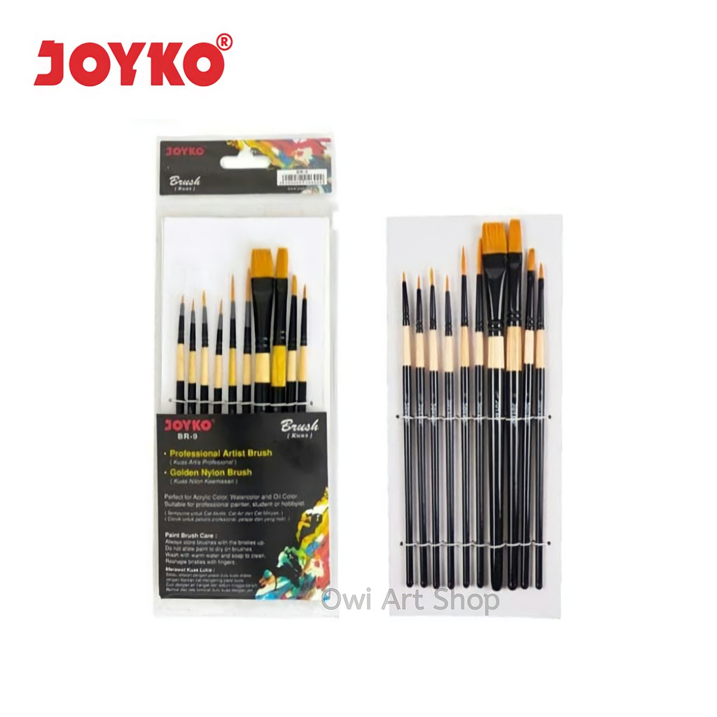 Jual Kuas Lukis Joyko BR-9 - Set 10 pcs - Joyko Paint Brush - Kuas ...