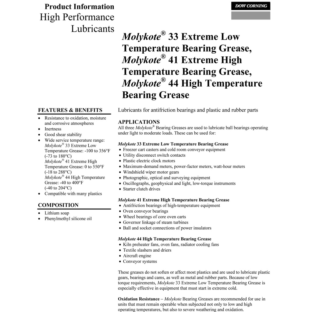 Jual molycote 33 extreme low temperature bearing grease,molykote dupont ...
